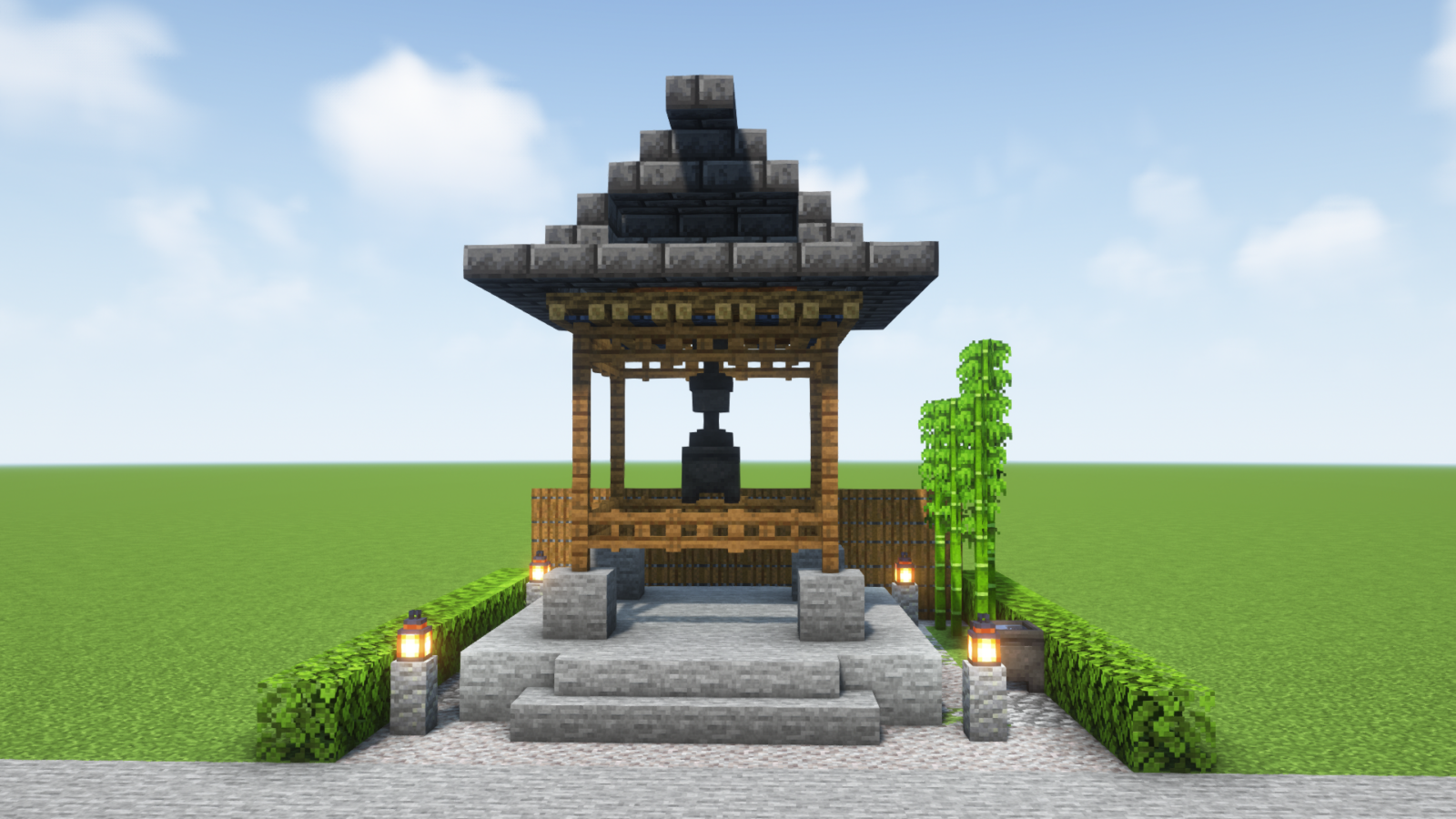 マイクラ和風建築：お寺の鐘楼。簡単10×10。No.198｜SOUのマイクラログ